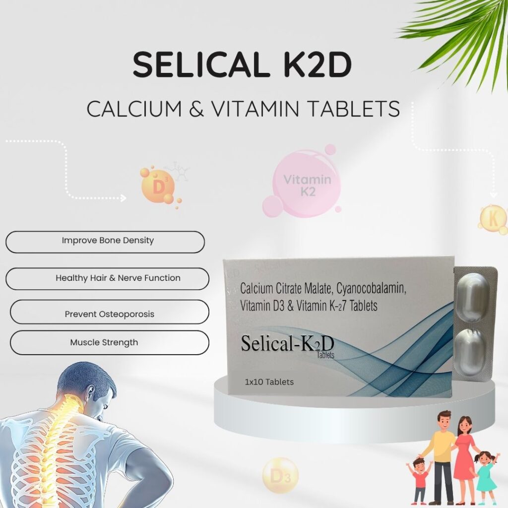 Selical K2D Calcium & Vitamin | Strip of 10 Tablets - Selik Derma
